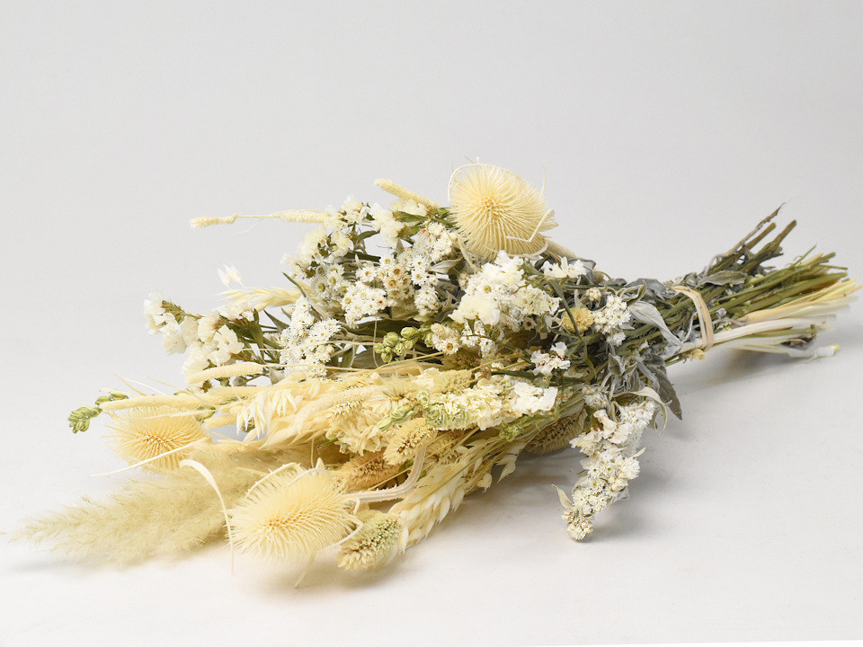 Dried Flower Bouquet Natural White 60cm | Decofleur